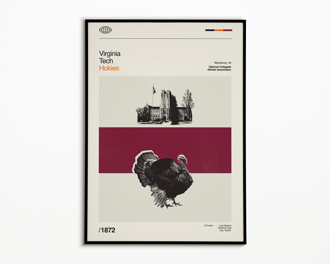 Virginia Tech Hokies Poster NFL Poster Wall Decor - Etsy