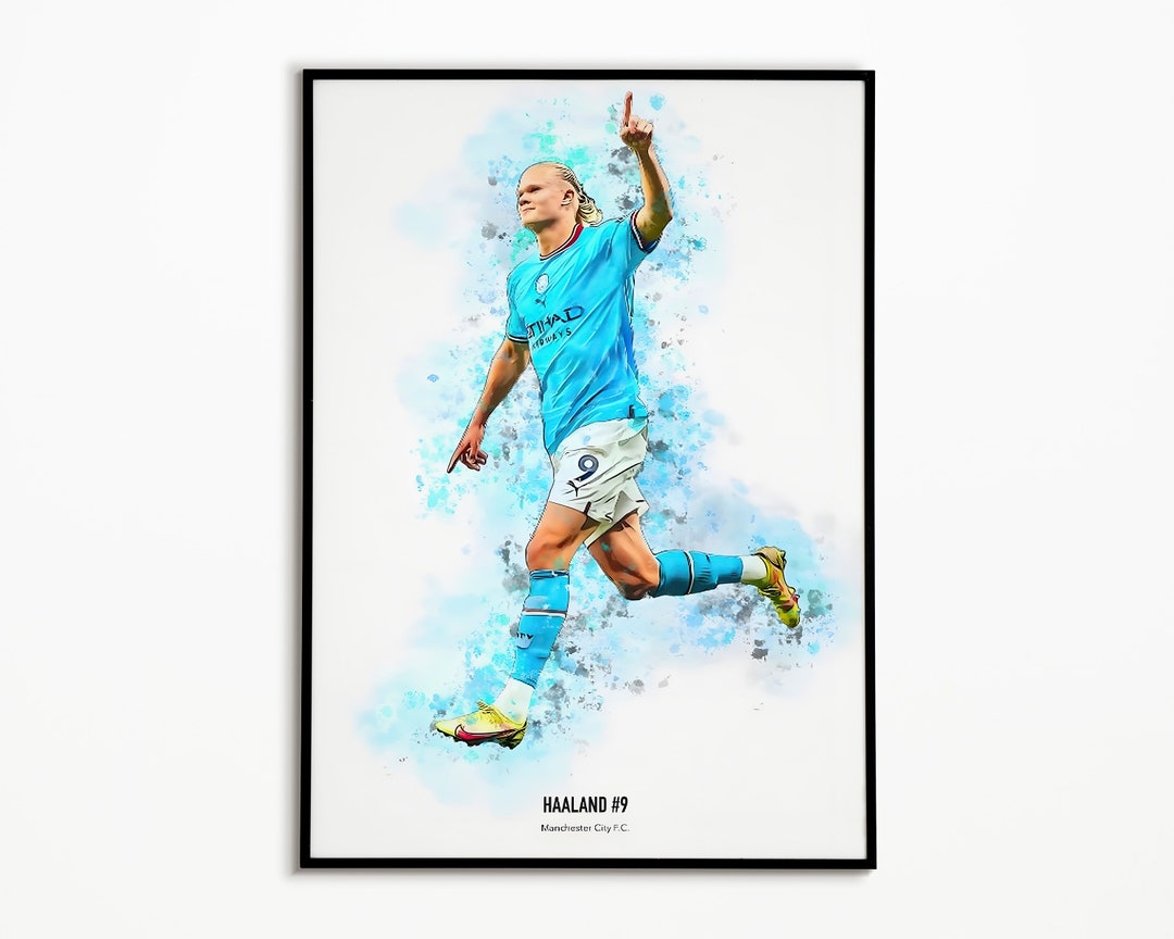 Erling Haaland Poster Haaland Manchester City Poster Haaland Wall Decor ...