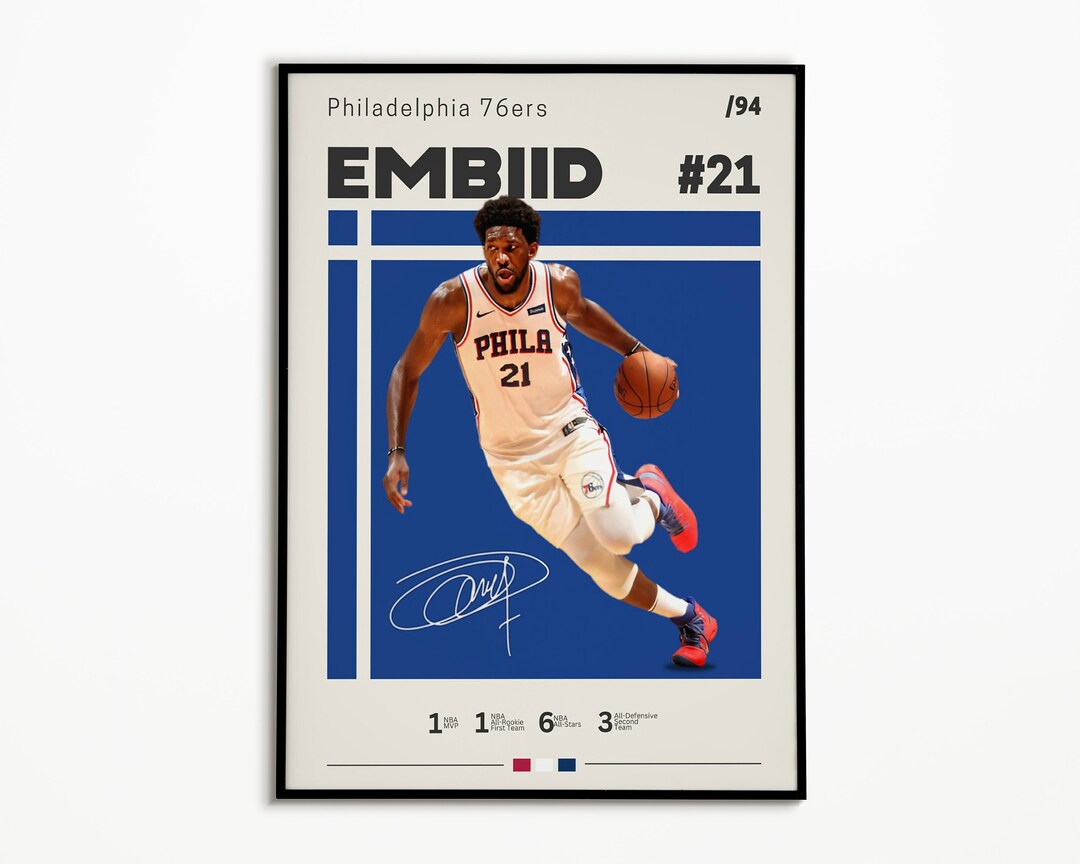Joel Embiid Poster Embiid Philadelphia 76ers Poster - Etsy