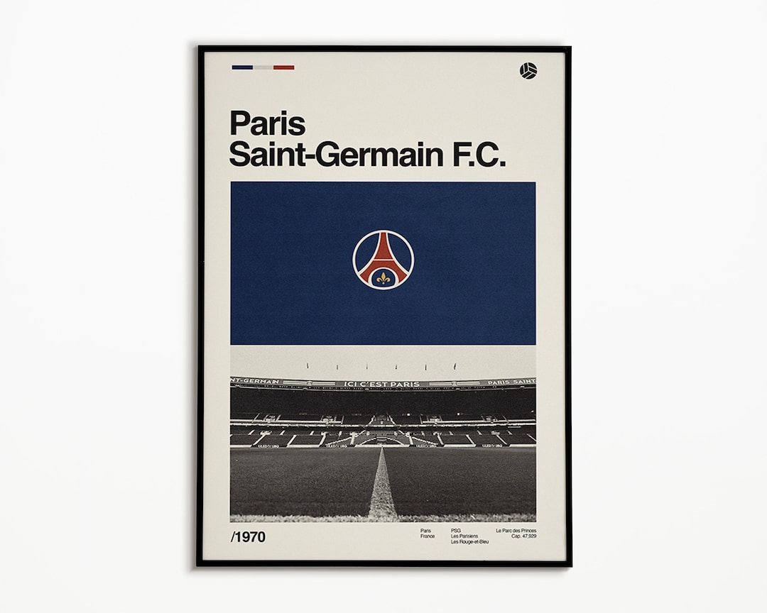 Paris Saint Germain FC Poster PSG Poster Minimalist Football Wall Art ...
