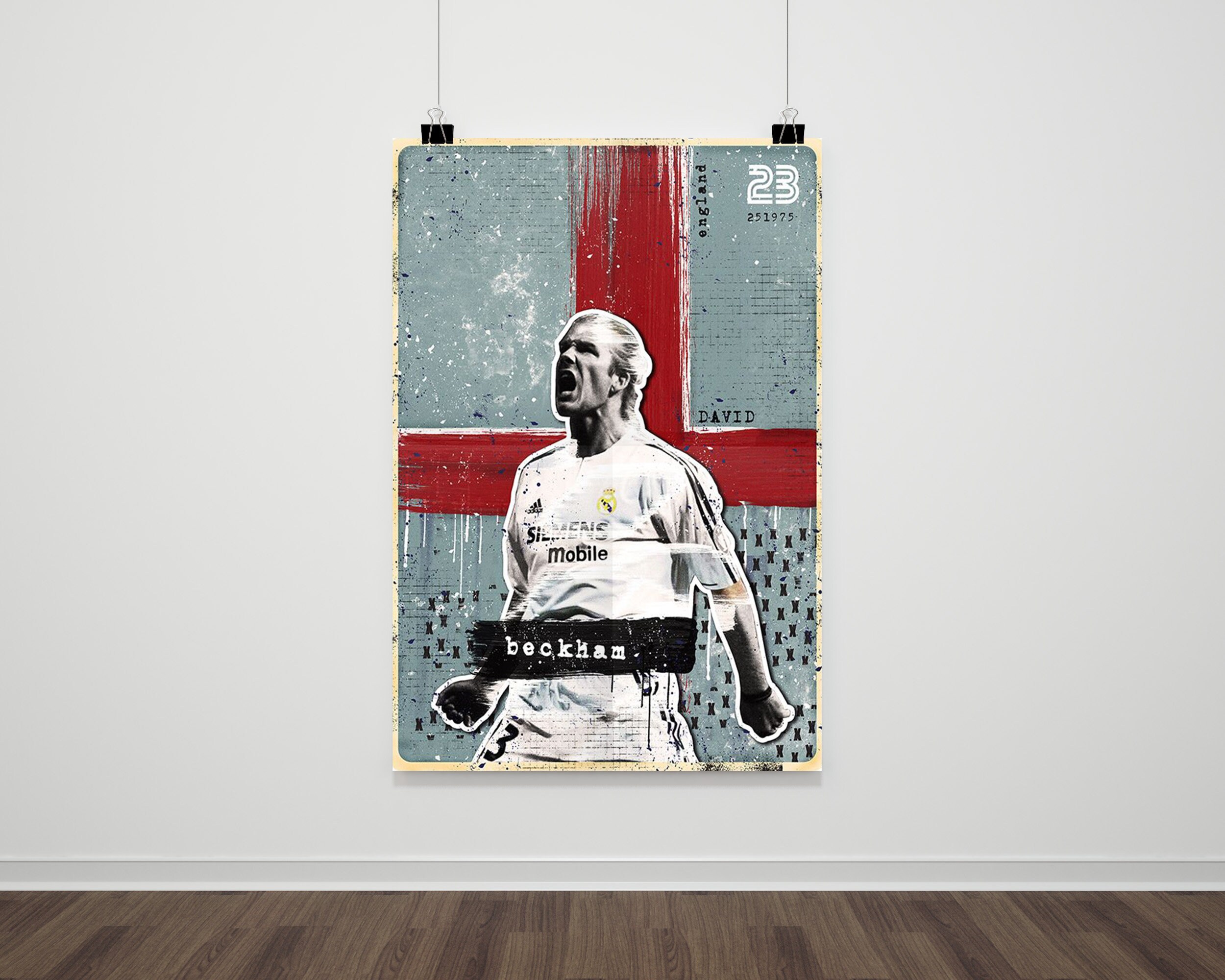 David Beckham Poster Beckham Real Madrid Poster David Beckham Wall ...