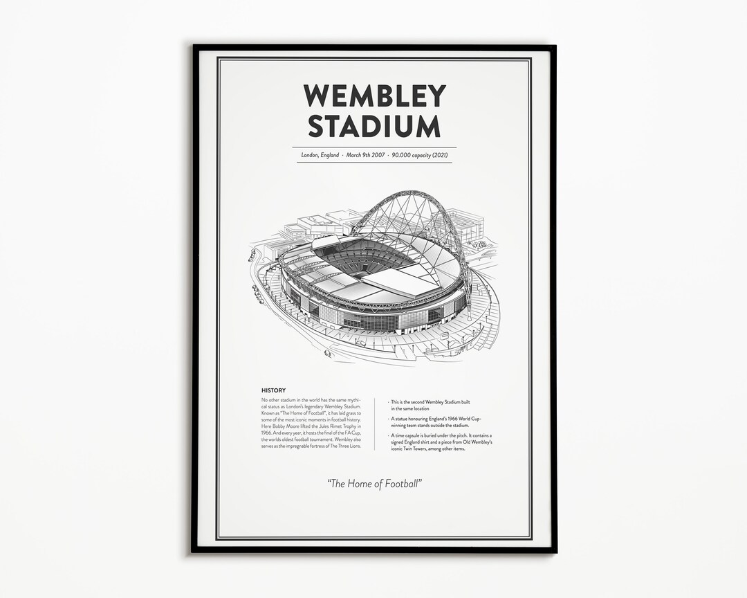 Wembley Stadium Poster Wembley Poster Soccer Stadium Poster Wembley ...