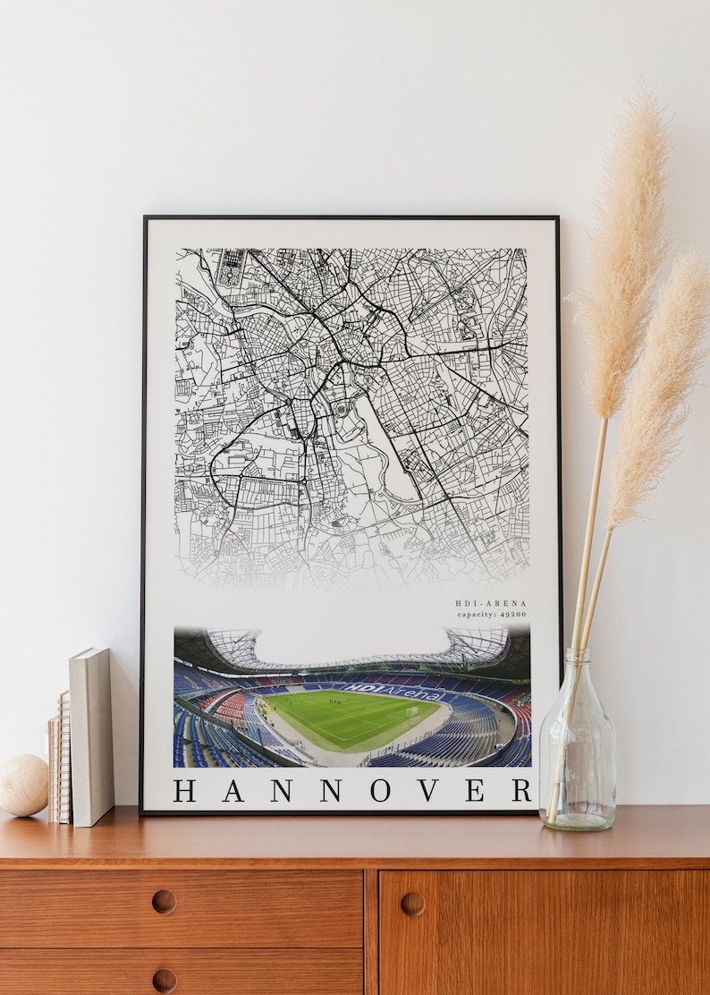 Heinz-von-heiden-arena Poster Hannover 96 Football Stadium Poster ...