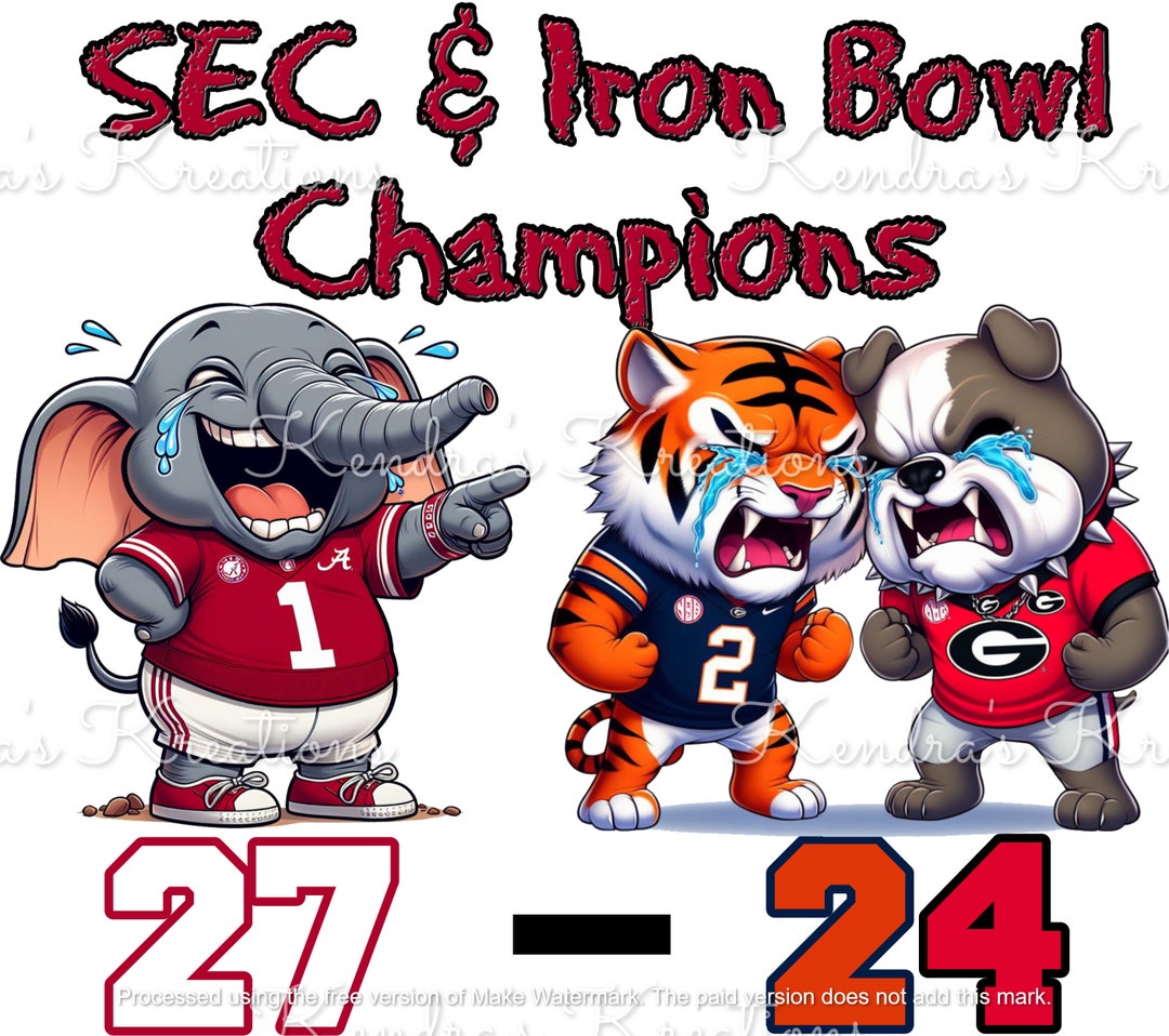 Alabama Sec and Iron Bowl Champs Png - Etsy