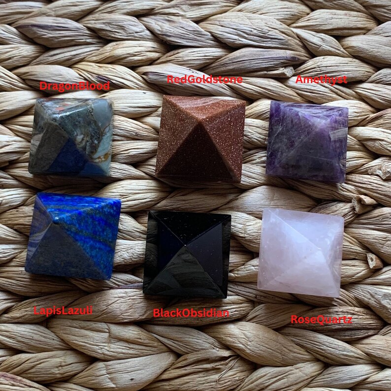 Hand Carved Pyramid, Heading Crystal Decor,1.2 Inches Pyramid,rose ...