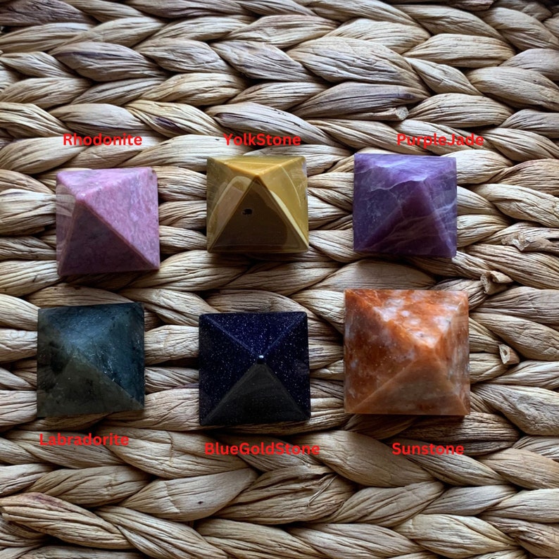 Hand Carved Pyramid, Heading Crystal Decor,1.2 Inches Pyramid,rose ...