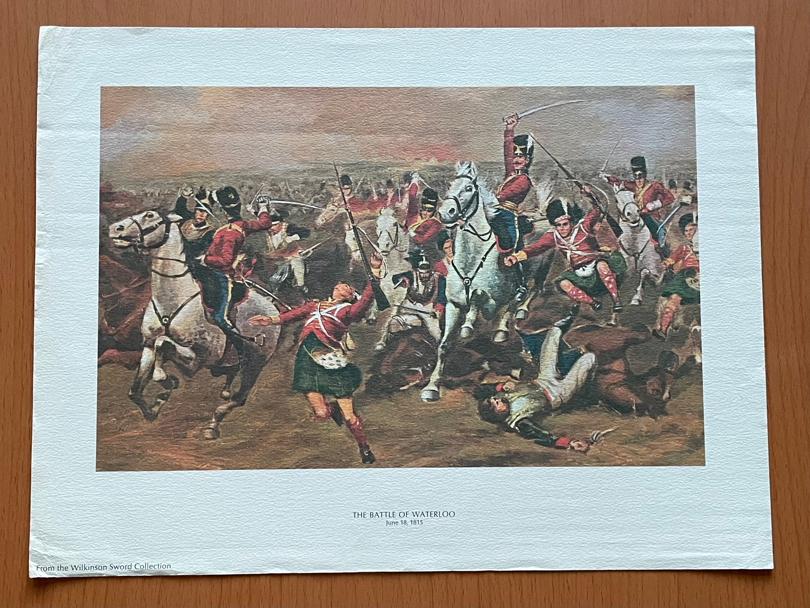 The Battle of Waterloo June 18 1875 Vintage Print From the Wilkinson ...