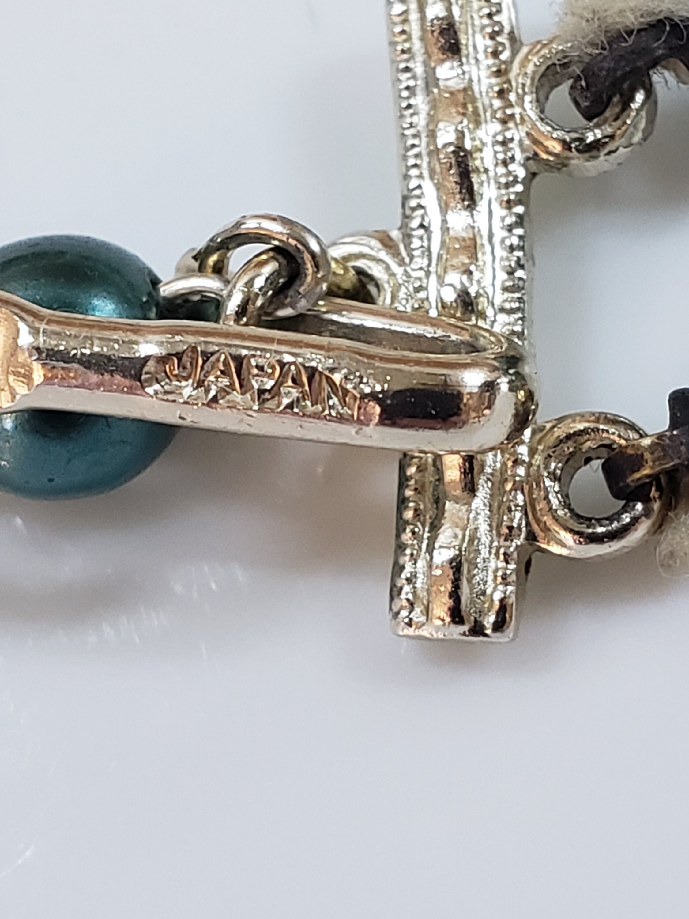 1950s Jade Teal Green Gold Graduated Sugar Beaded Japan Vintage Double ...