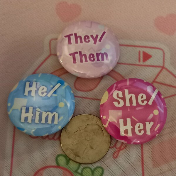 Pronoun Pins - Etsy