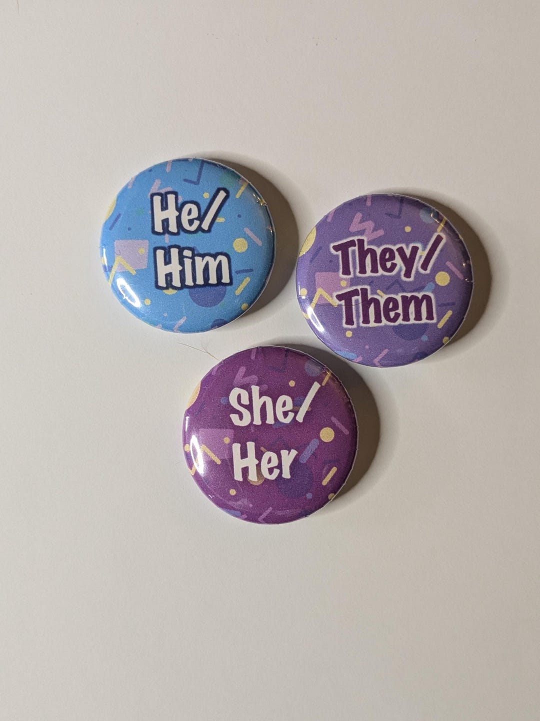 Pronoun Buttons - Etsy