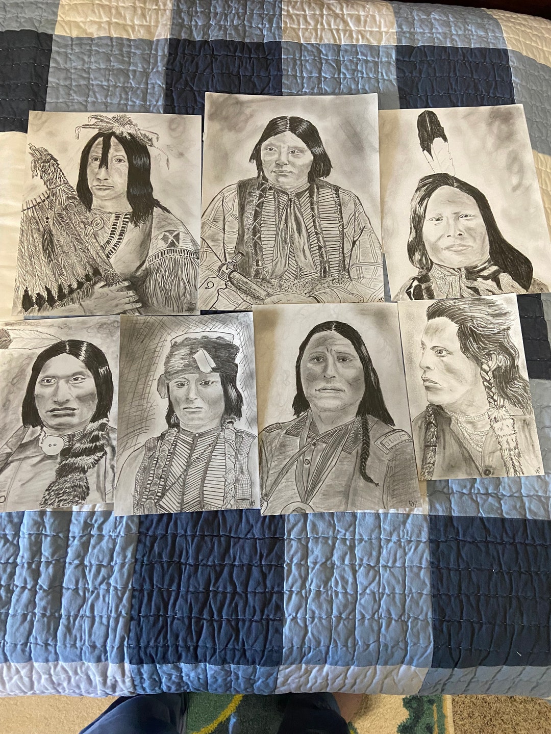 Native American Graphite Drawings - Etsy