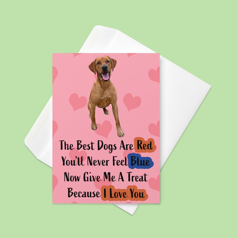 Red Labrador Themed Valentines, Anniversary & Love Card the Best Dogs ...