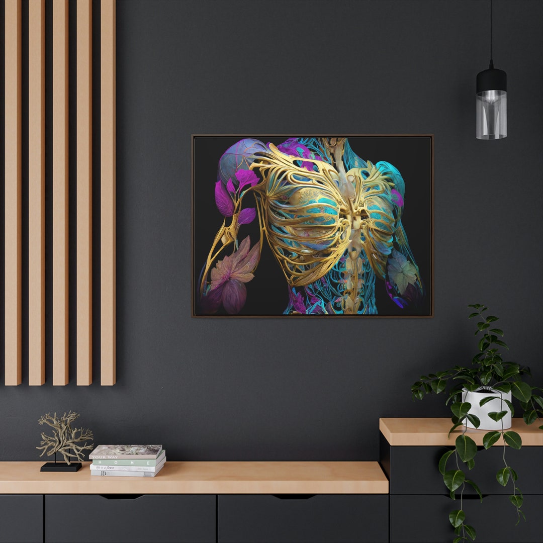 Golden Anatomy: A Floral Tribute to the Human Body canvas Horizontal ...