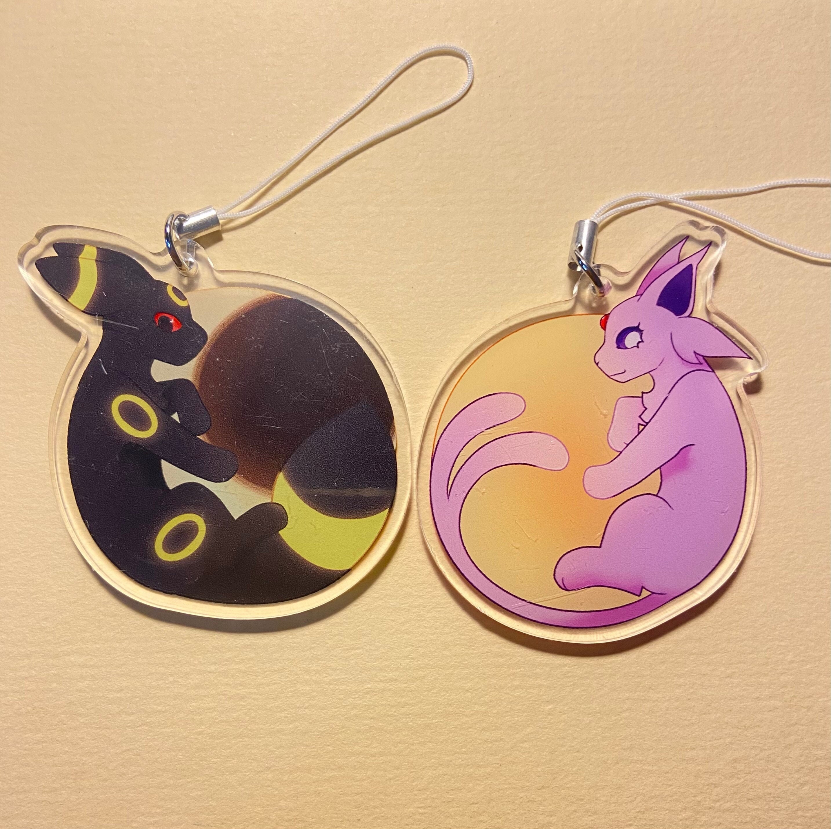 Cute Pokémon Espeon and Umbreon Matching Keychains - Etsy