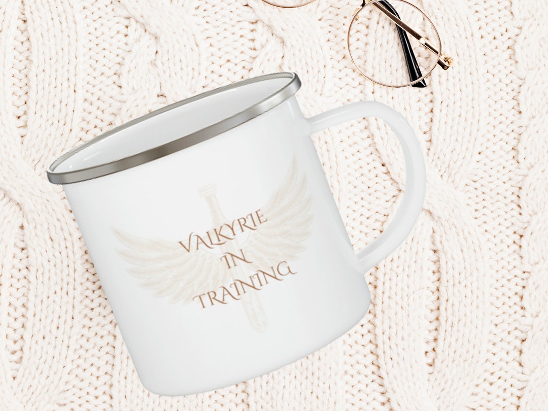 ACOTAR Valkyrie in Training Sword & Wings White Enameled - Etsy