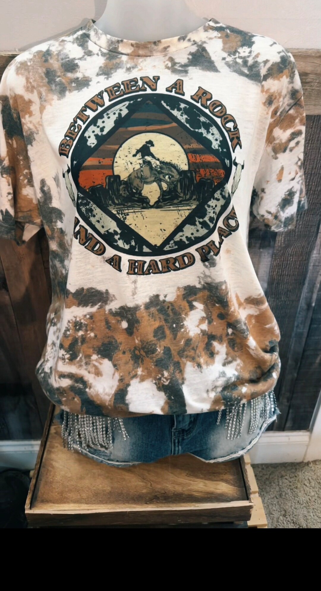 Cow Print Bleaching Rock and Hard Place T-shirt. All Sizes. Unisex ...