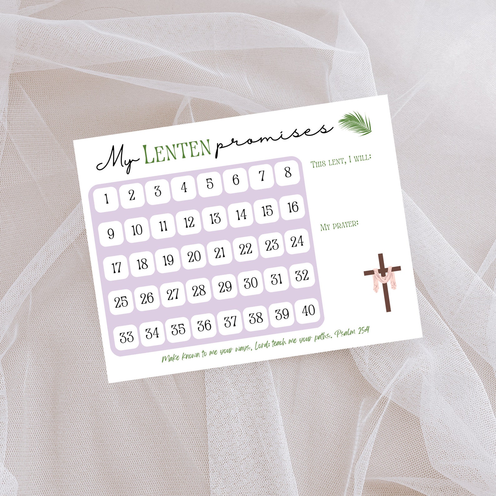 Instant Download Lent Countdown - 40 Day Lent Checklist - Lent Prayer ...