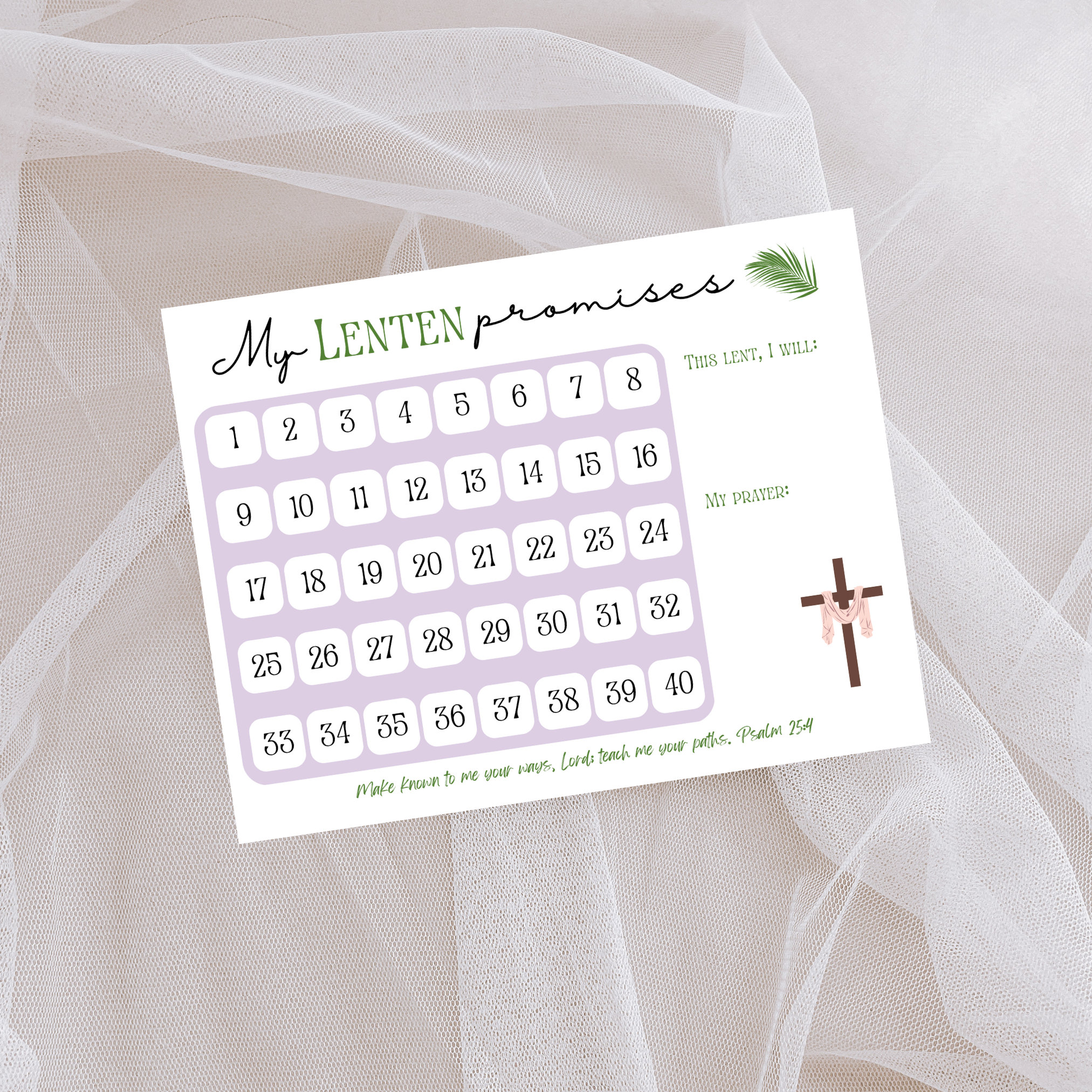 Instant Download Lent Countdown - 40 Day Lent Checklist - Lent Prayer ...