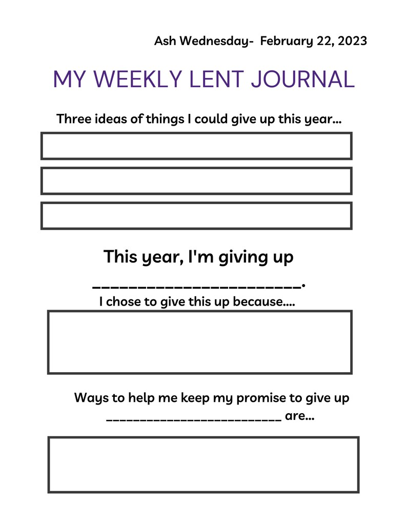 Instant Download Kids Lent Journal Fun Family Lent Activity - Etsy