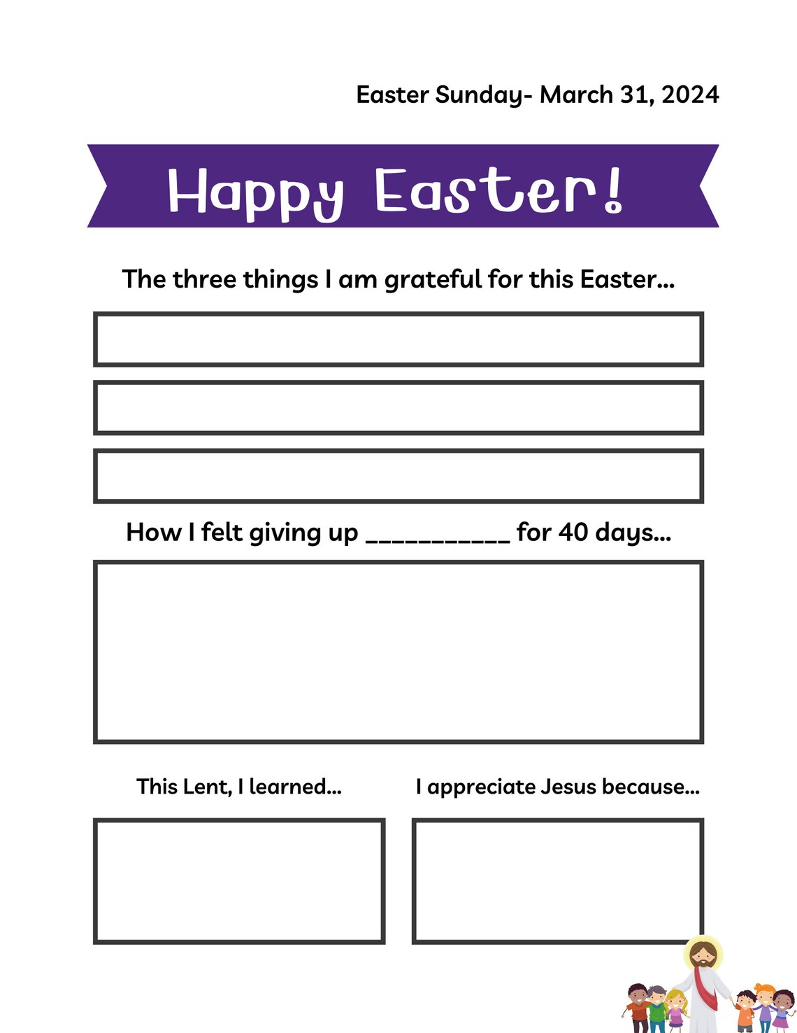 Instant Download Kids Lent Journal Fun Family Lent Activity Pages ...