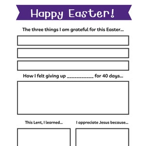 Instant Download Kids Lent Journal- Fun Family Lent Activity Pages ...