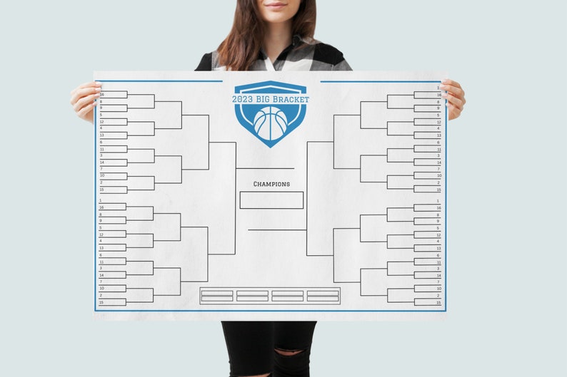 Personalized GIANT Tournament Bracket Poster- Large College Basketball ...