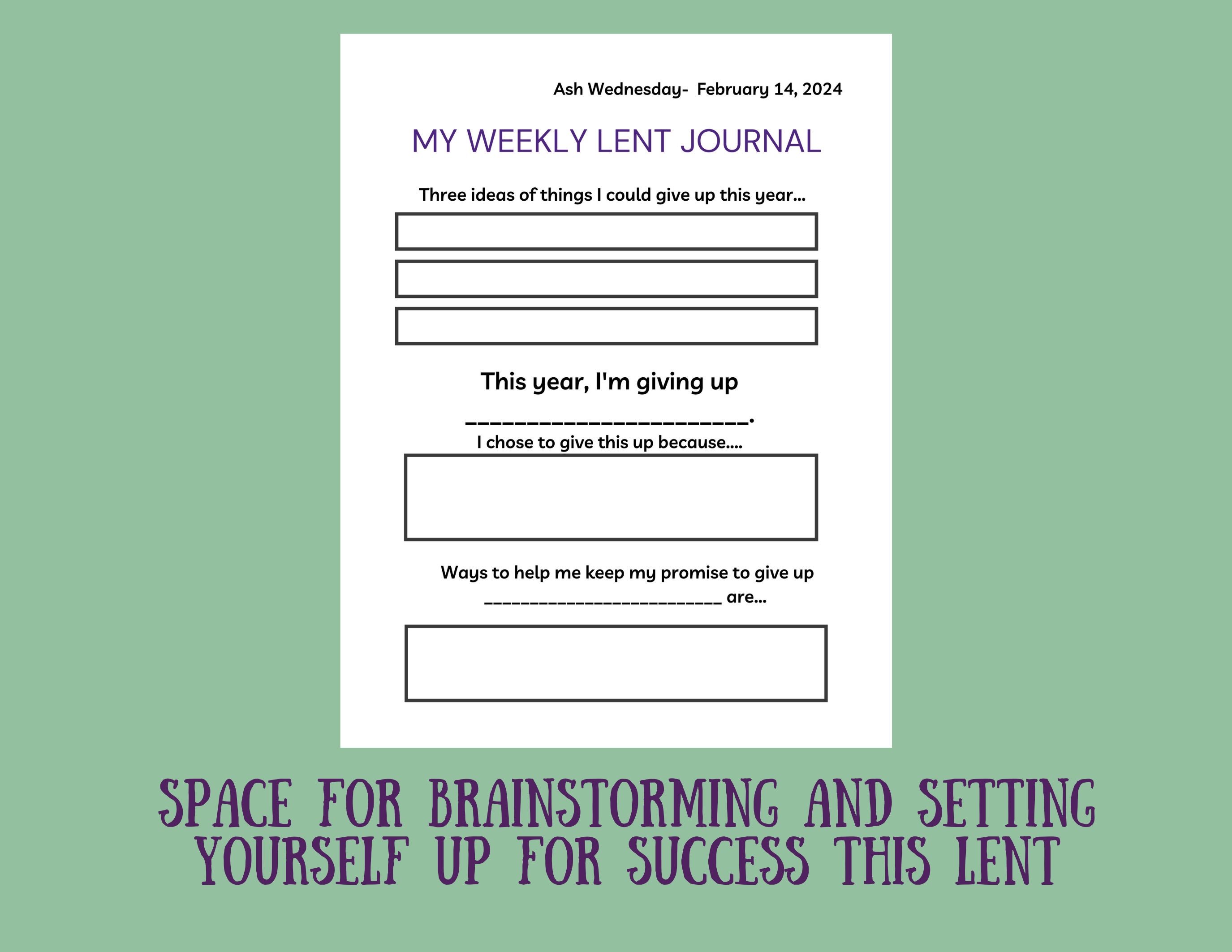 Instant Download Kids Lent Journal Fun Family Lent Activity Pages ...