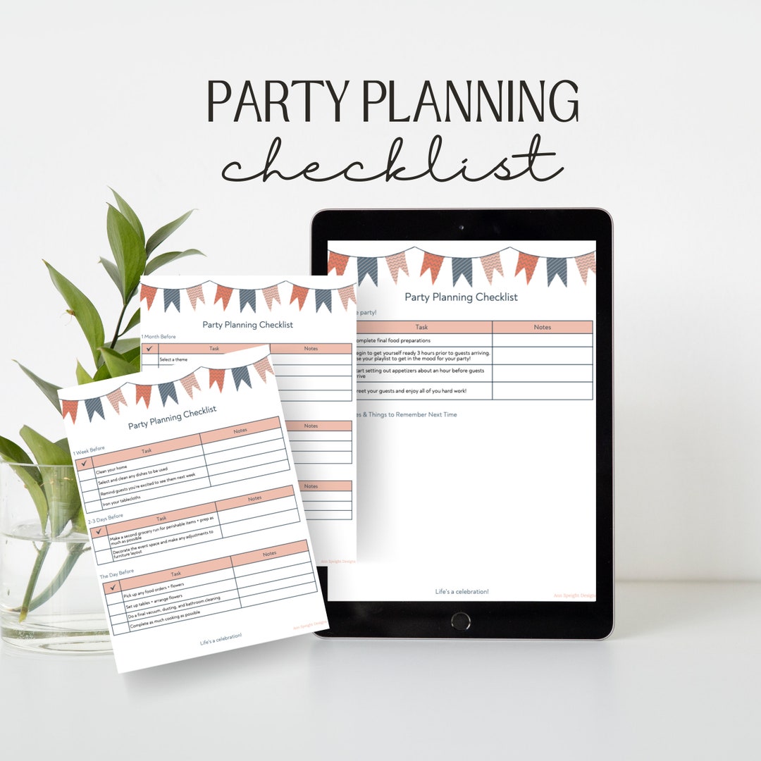 Instant Download Party Planning Checklist for Shower- Birthday Brunch ...
