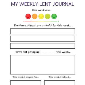 Instant Download Kids Lent Journal- Fun Family Lent Activity Pages ...