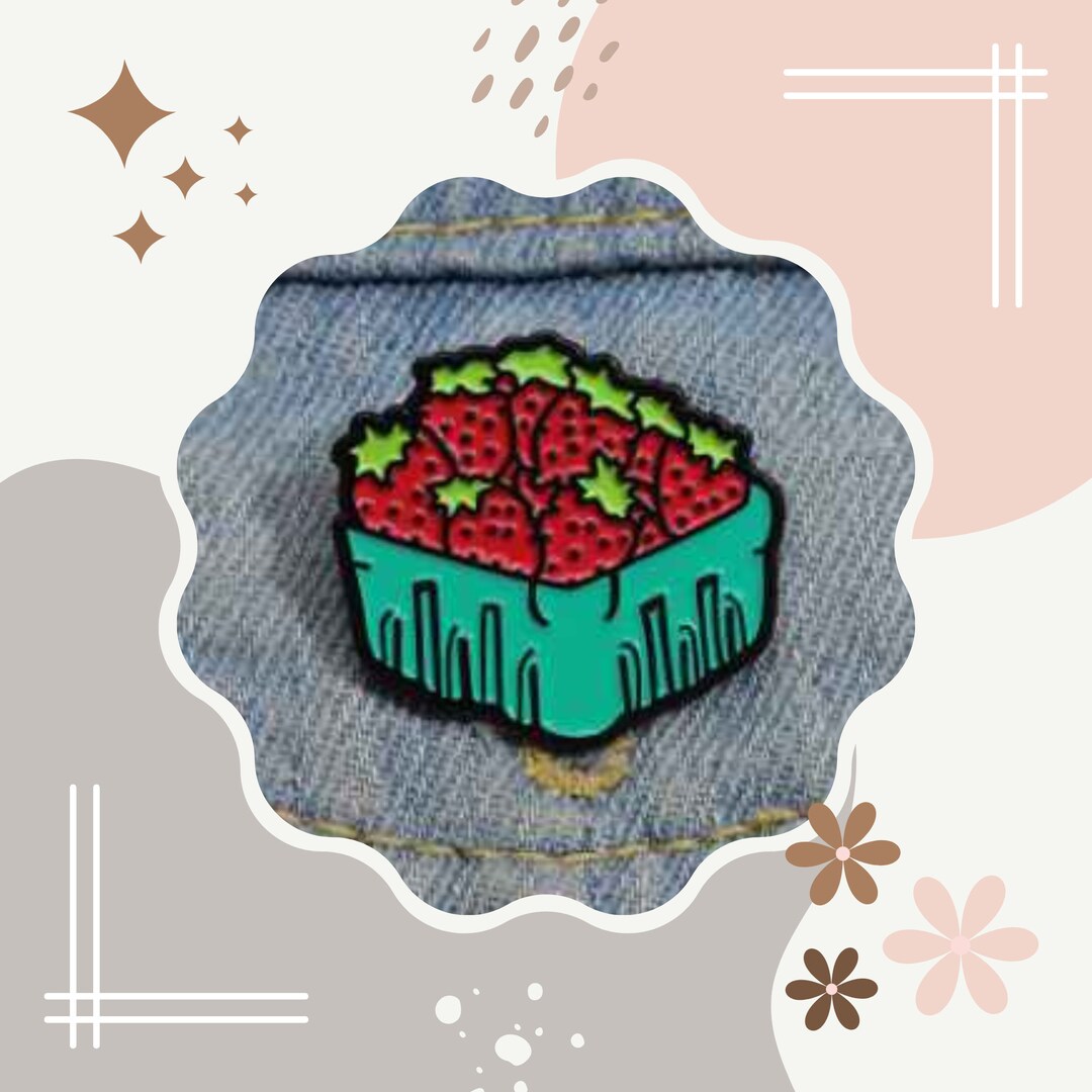 Strawberry Enamel Pin Fruit Lapel Pin Cute Backpack Pin Strawberry Pin ...