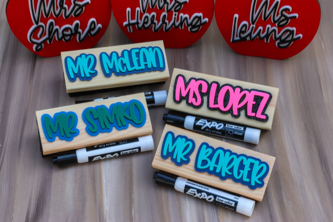 Teacher Gift Eraser Kit Personalized Eraser W/ Marker - Etsy