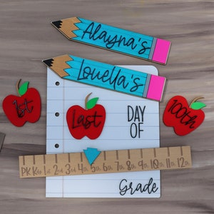 Personalized Back to School Sign: Interchangeable Pencil & Apple ...