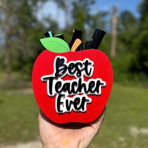 Teacher Gift Apple Pencil Holder Desk Organizer - Etsy