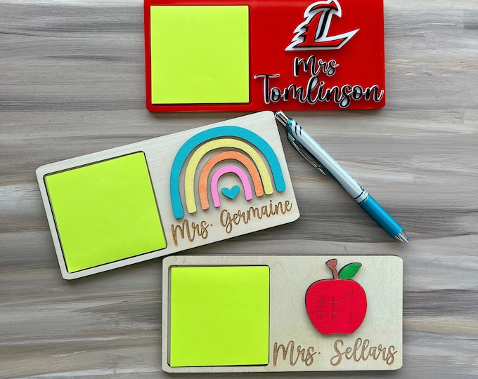 Sticky Note Holder Teacher Sticky Note Holder Teacher Post-it Note ...