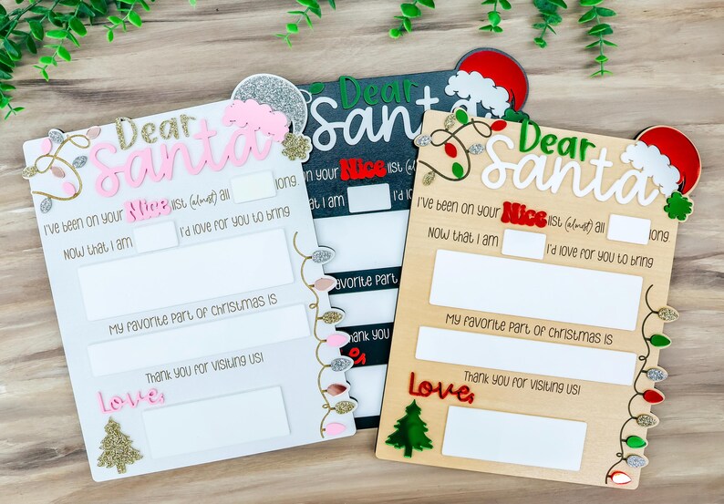 Dear Santa Board Kid’s Christmas List Sign Dear Santa Dry Erase Letter ...