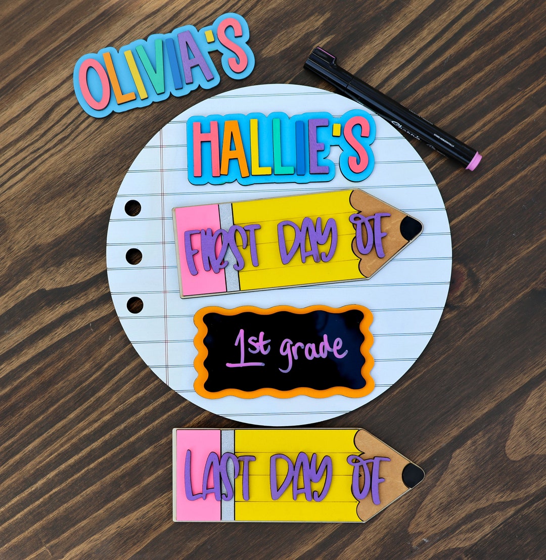 Back to School Personalized Interchangeable Magnetic Sign First and ...