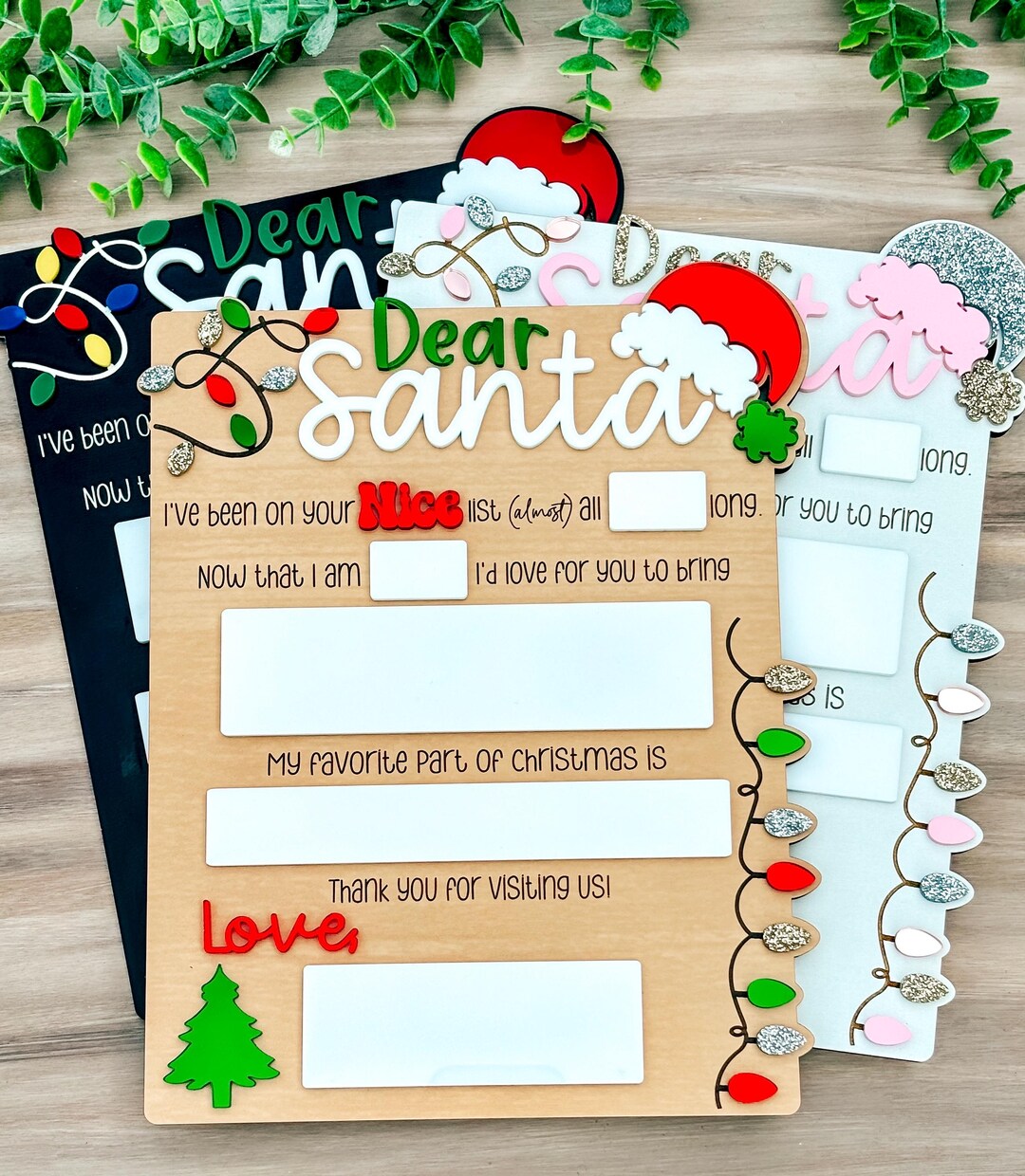 Dear Santa Board Kid’s Christmas List Sign Dear Santa Dry Erase Letter ...