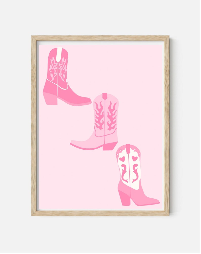 Pink Cowgirl Boots | JPG Print | Instant Download | - Etsy