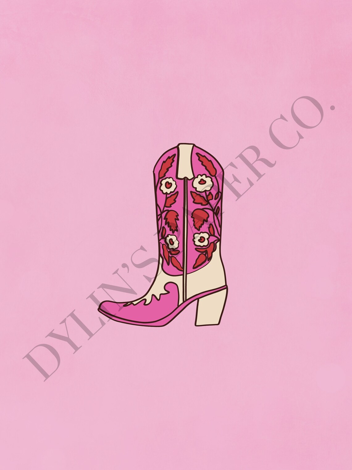 Cowgirl Boot Design | JPG Print | Instant Download | - Etsy