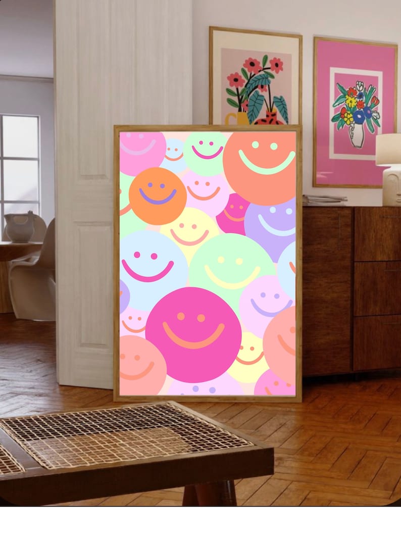 Smiley Face Graphic Design - Etsy