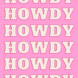 Pink Western Print Howdy Cowgirl Theme JPG Print - Etsy