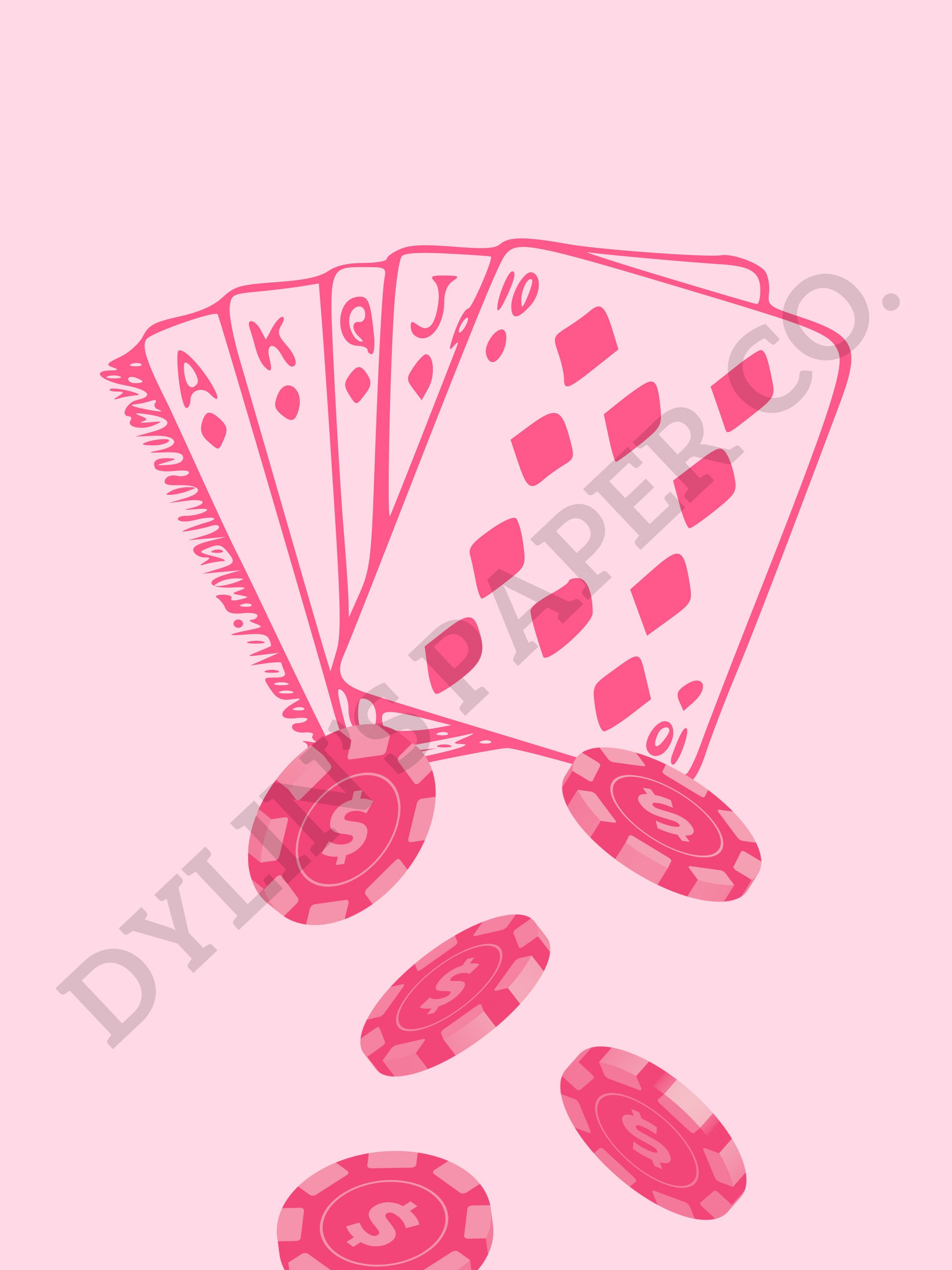 Pink Cards & Chips | JPG Print | Instant Download | - Etsy