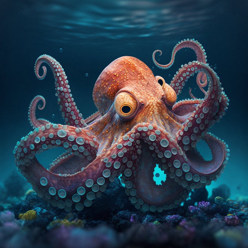 Octopus Print - Etsy