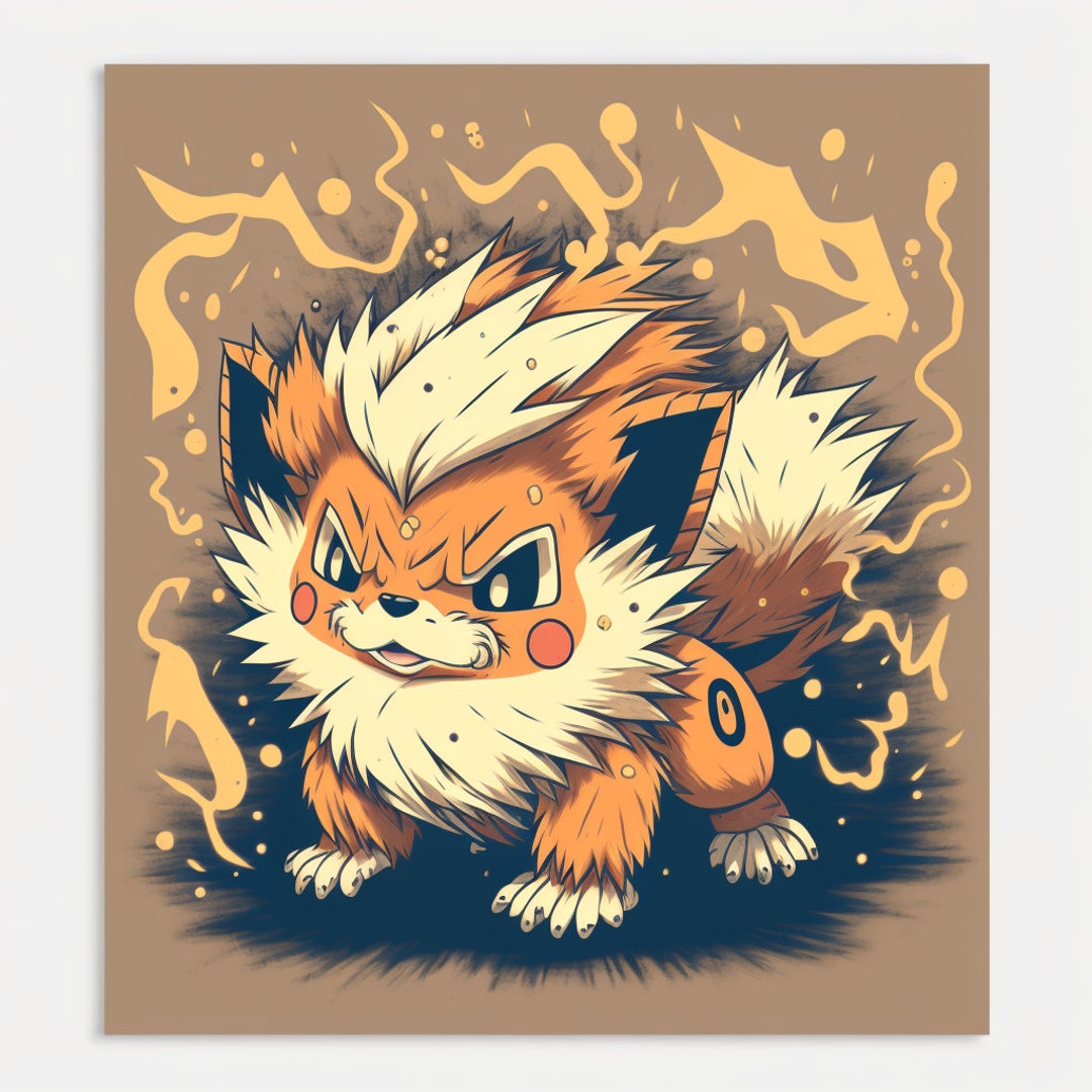 Growlithe Cartoon Canine - Etsy