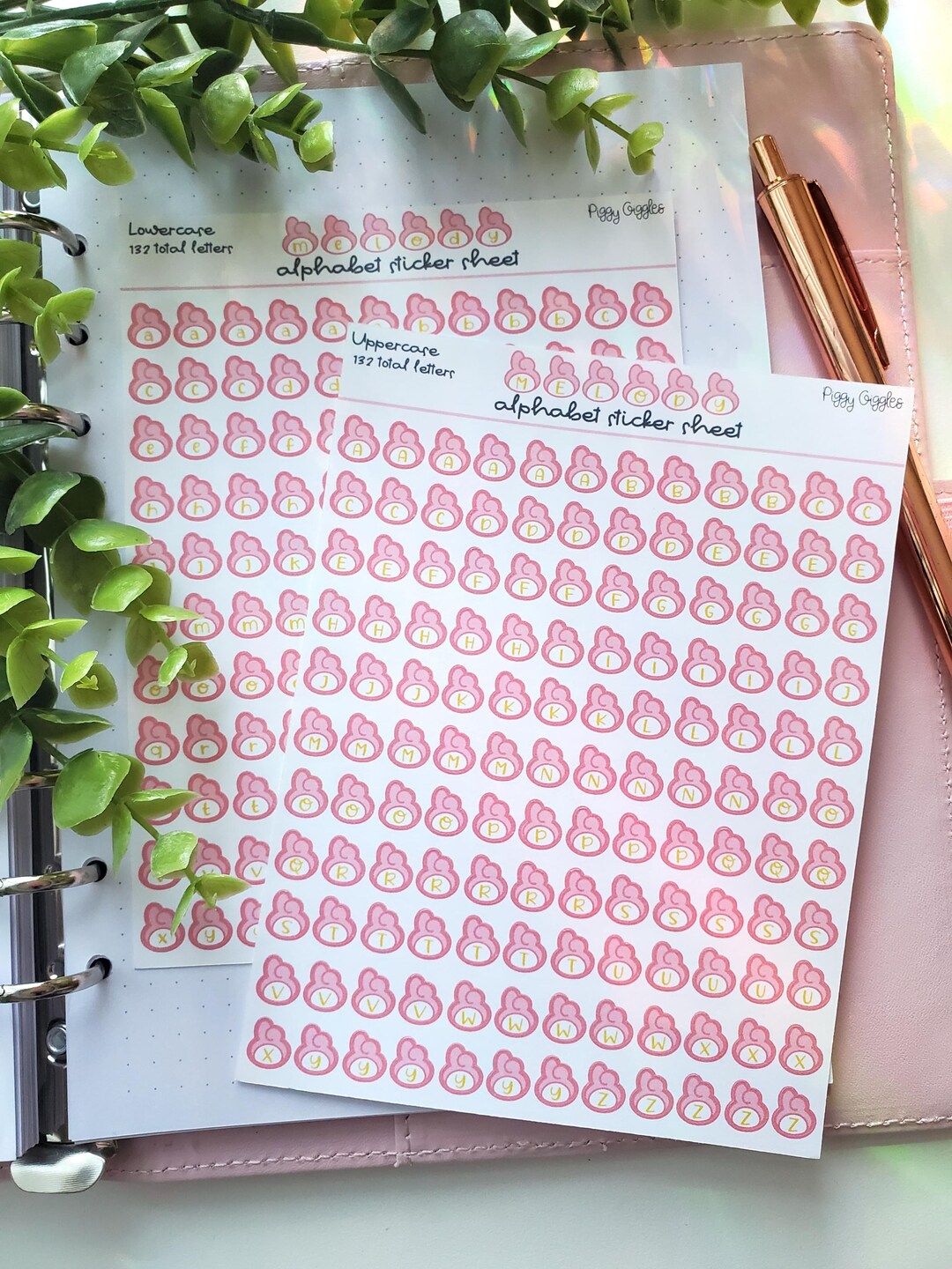 Sanrio Inspired Melody Alphabet Letters Sticker Sheet for Bujo Planner ...