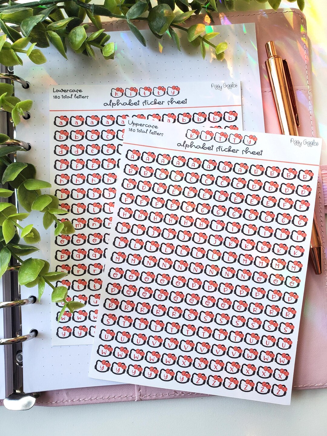 Sanrio Inspired Kitty Alphabet Letters Sticker Sheet for Bujo Planner ...