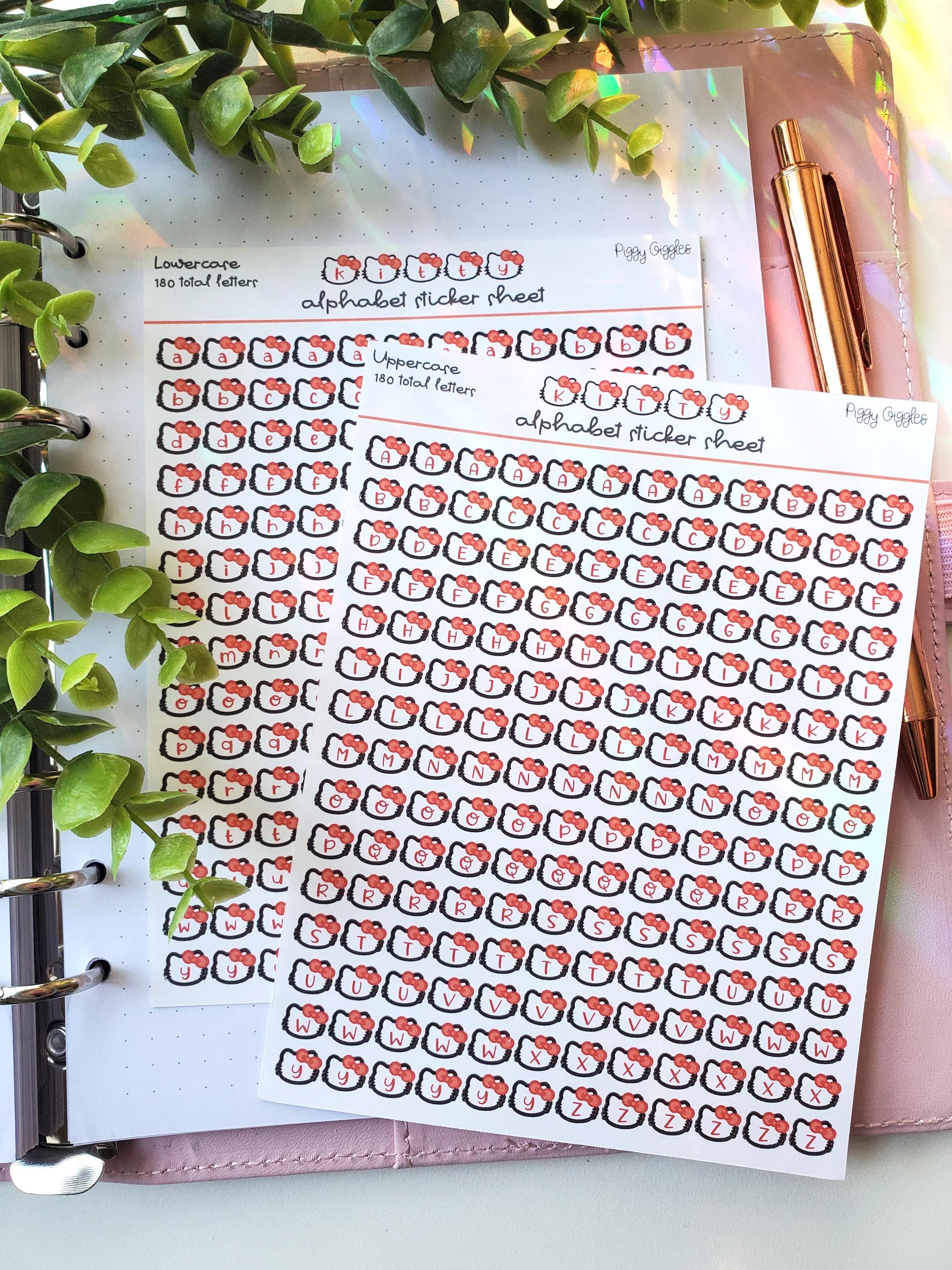 Sanrio Inspired Kitty Alphabet Letters Sticker Sheet for Bujo Planner ...