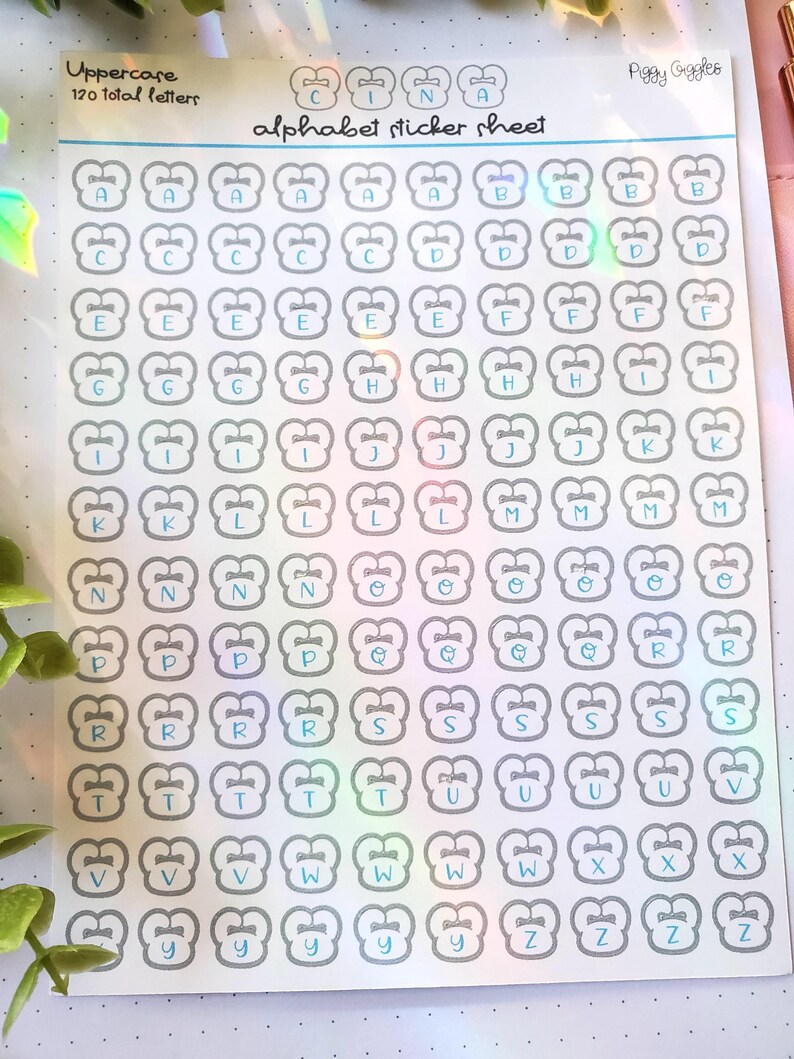 Sanrio Inspired Cina Alphabet Letters Sticker Sheet for Bujo Planner ...