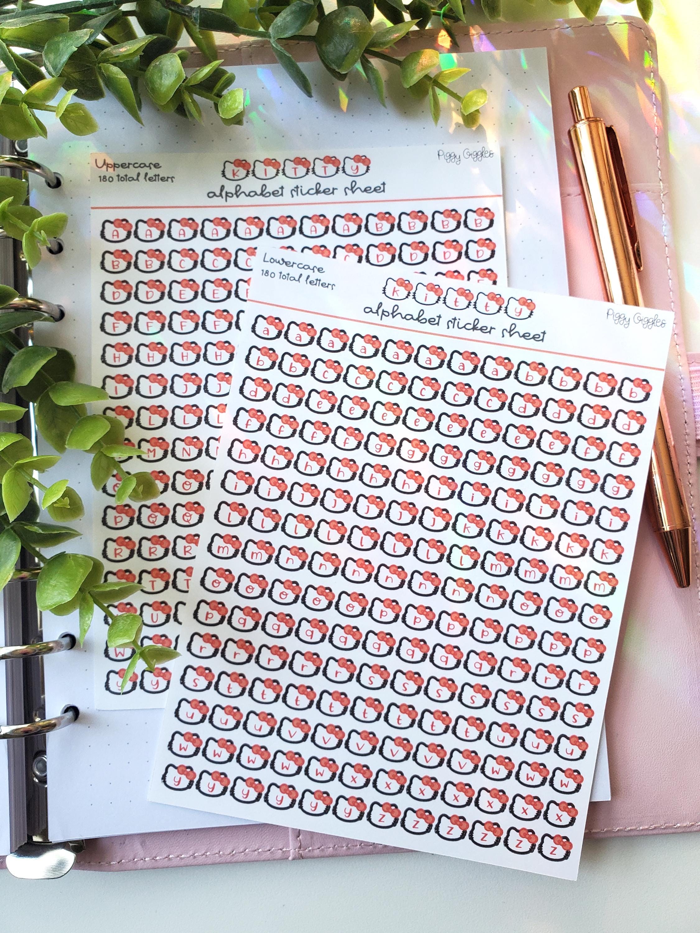 Sanrio Inspired Kitty Alphabet Letters Sticker Sheet for Bujo Planner ...