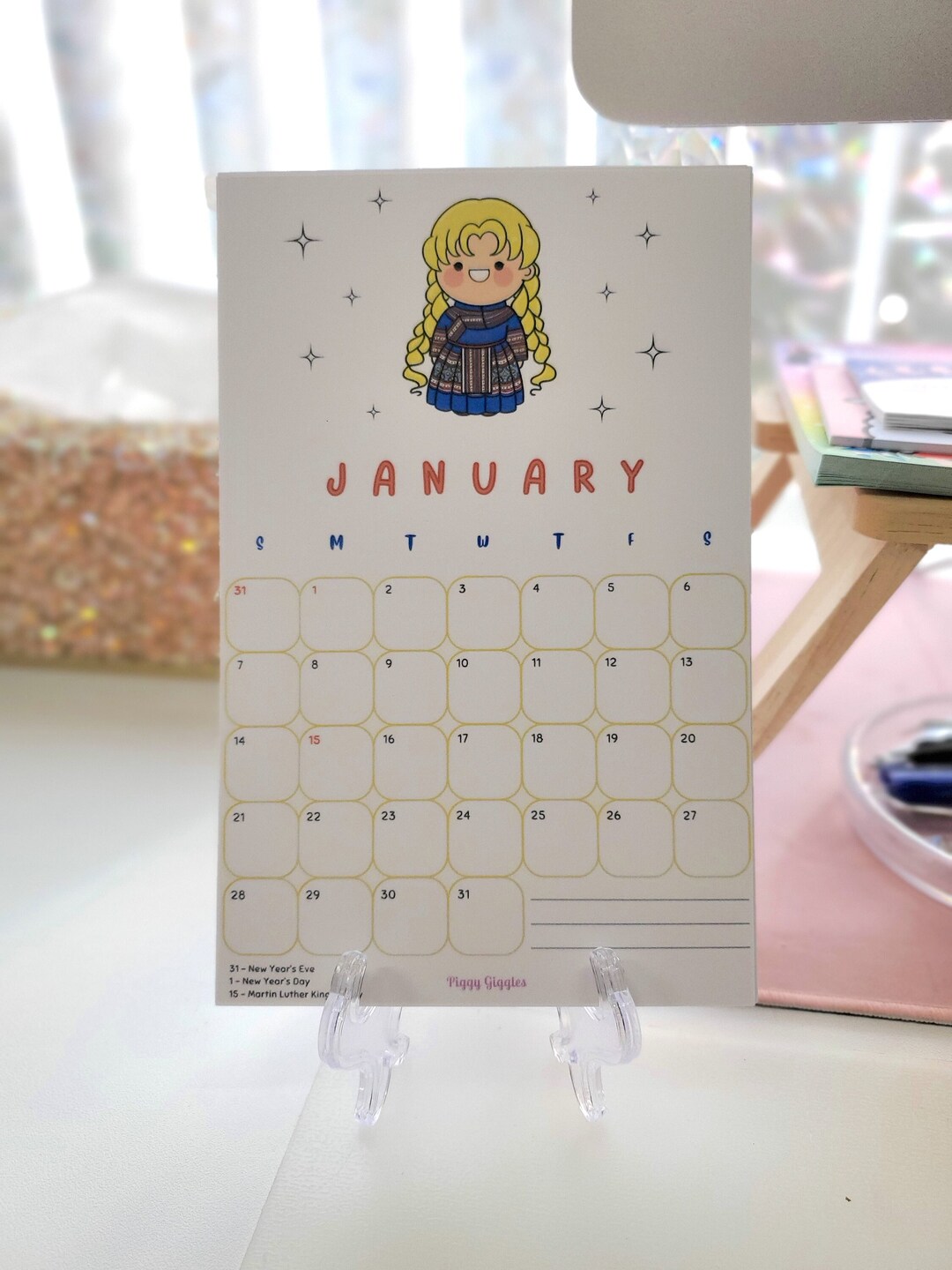 Cute 2024 Moon X Viet-hmong Clothes Mini Desk Calendar - Etsy
